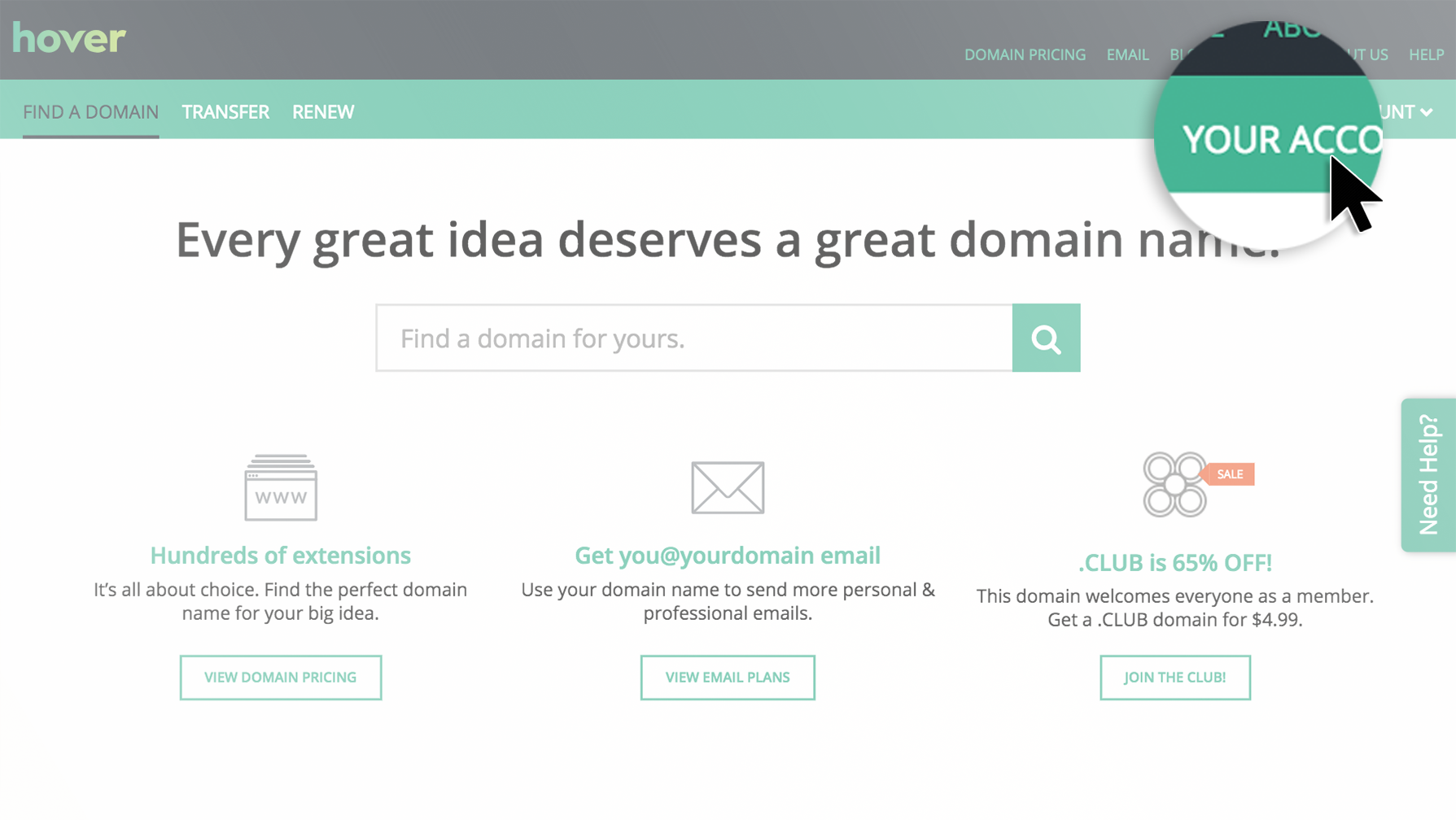 Connecting your Hover domain – About.Me